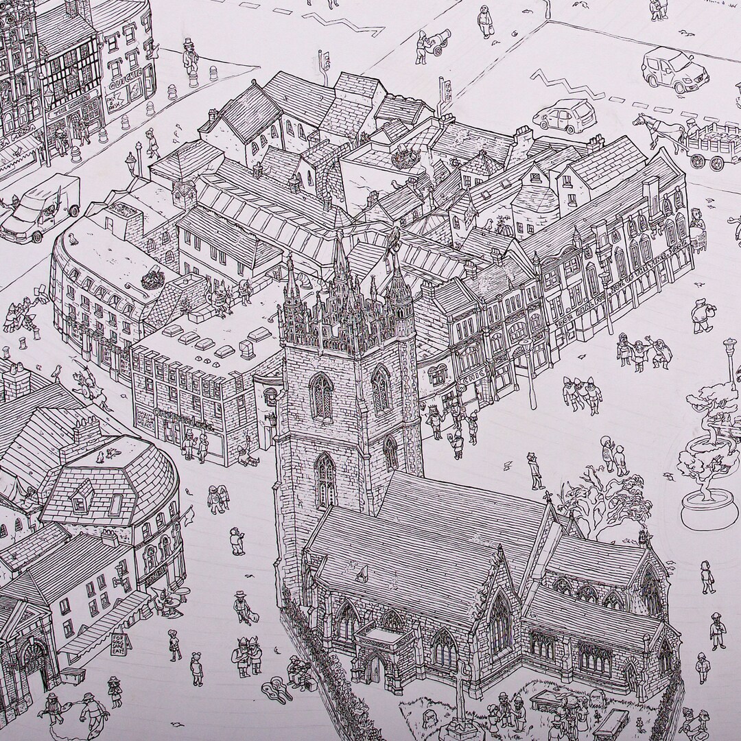 Panorama of the City of Cardiff Present & Past - Etsy