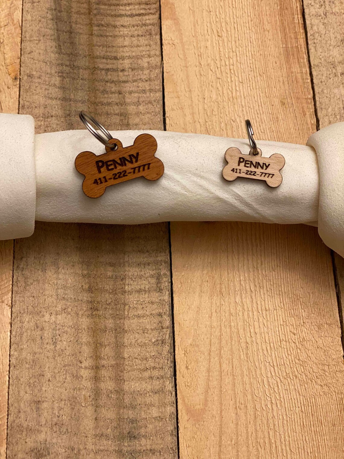 Dog ID Tag Personalize Bone Shaped Pet Identification | Etsy