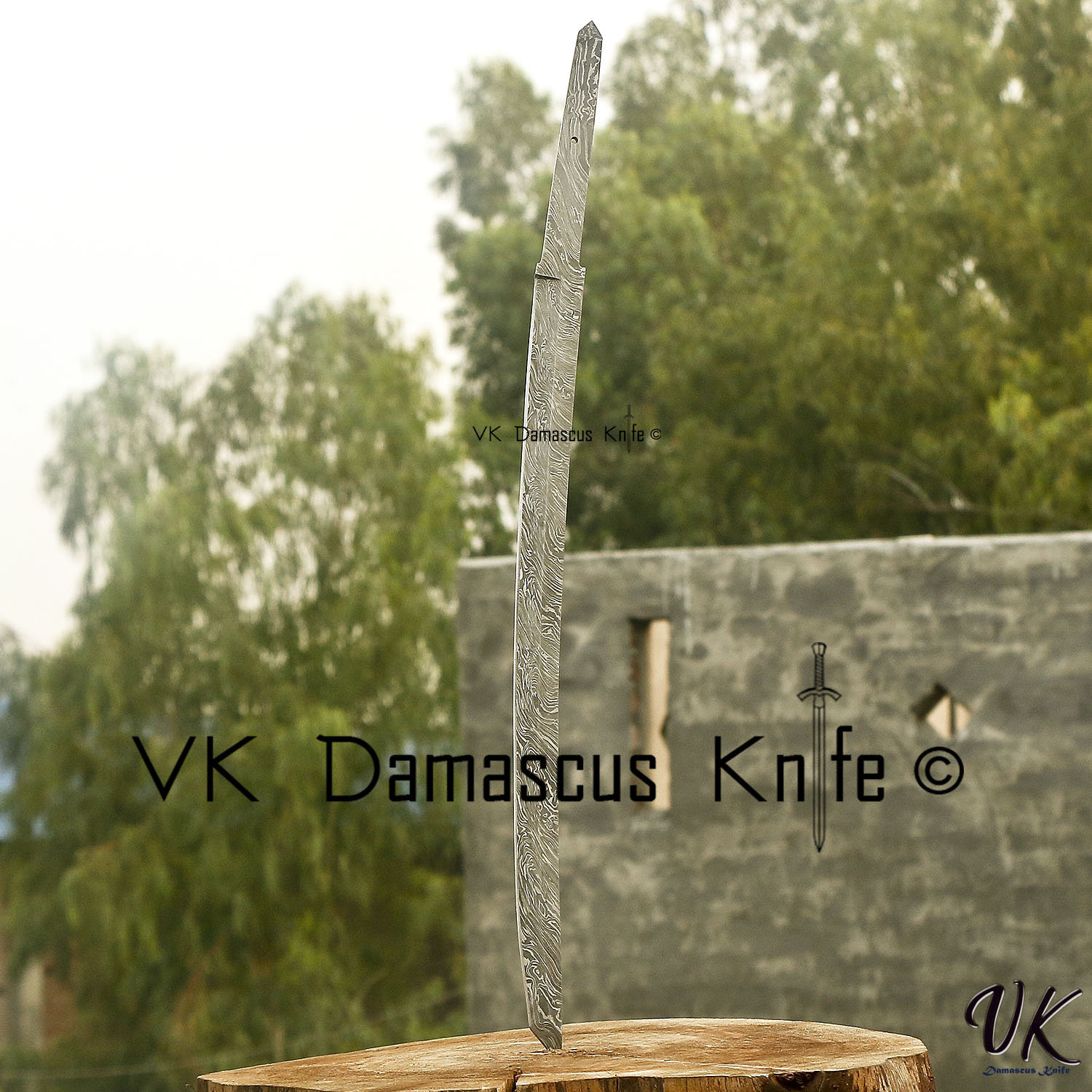 Damascus Steel Blank Blade 23 Handmade Katana Sword Blank Blade Knife ...