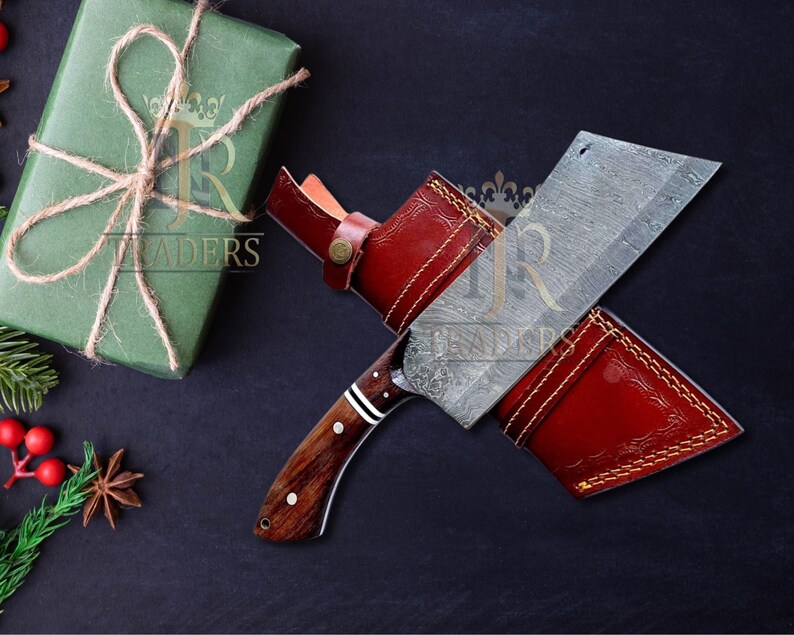 Handmade Cleaver Knife, Damascus Kitchen Cleaver With Sheath, Butcher ...