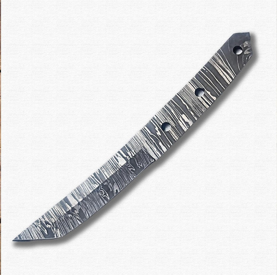 Damascus Blank Blade 8 Handmade Tanto Hunting Knife Blank Diy Making ...