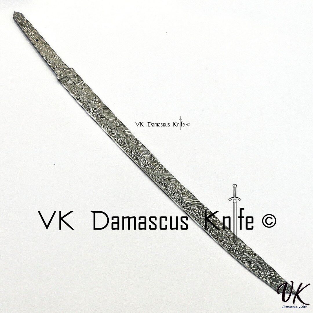 Damascus Steel Blank Blade 23 Handmade Katana Sword Blank Blade Knife ...
