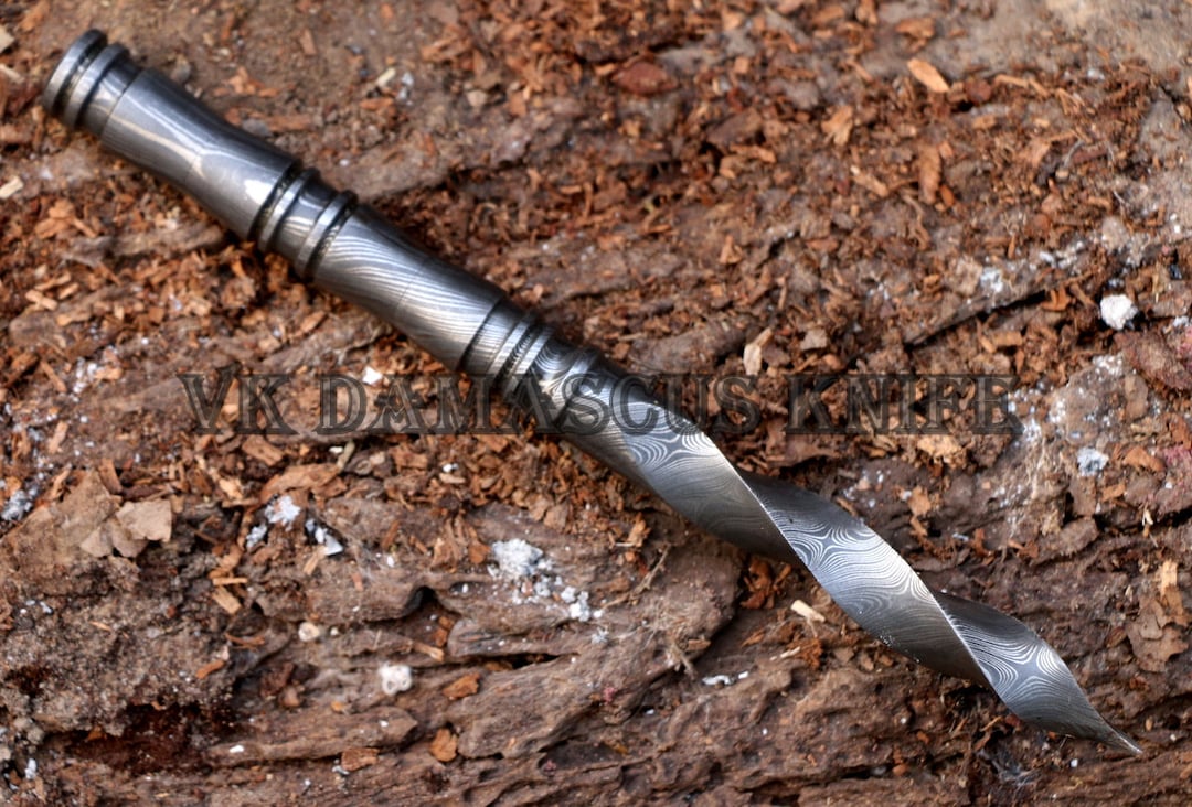 Handmade Cyclone Tri Edge Dagger Twisted Blade Hunting Dagger Knife ...