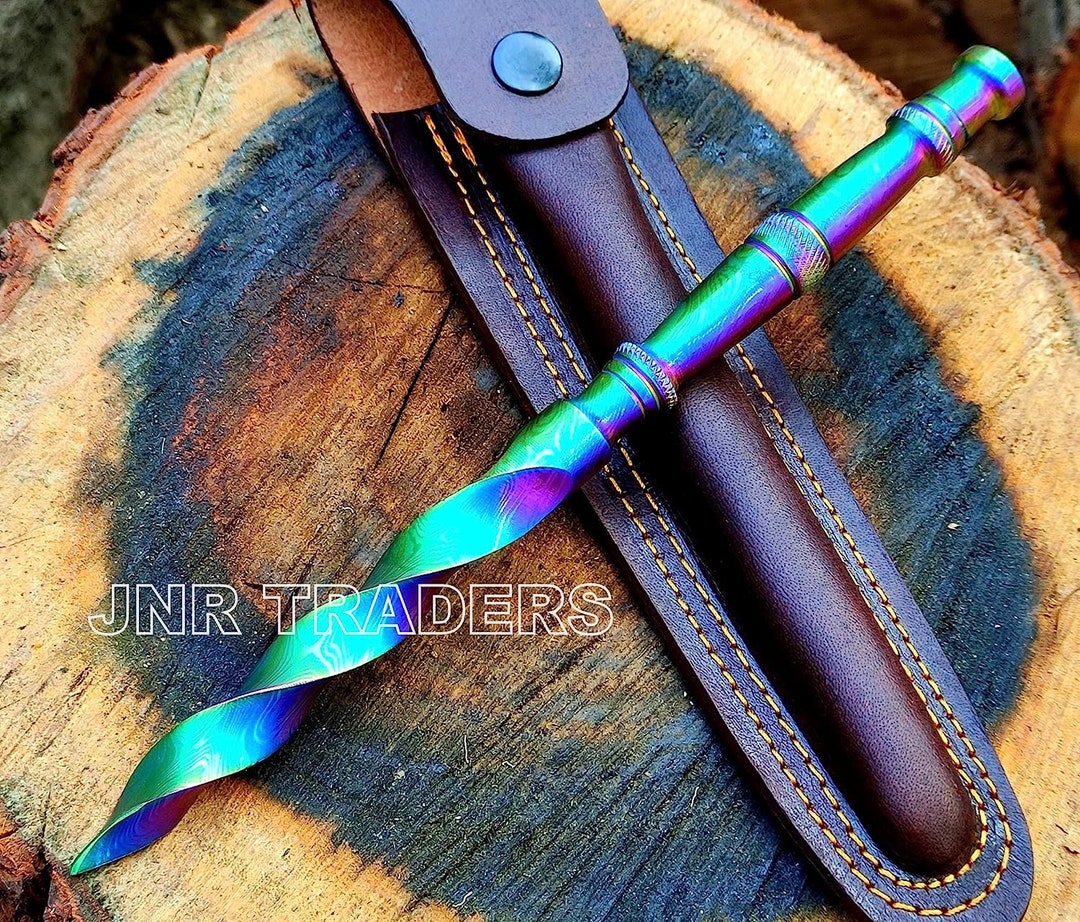 Tri Dagger Handmade Damascus Tri Edge Dagger Hunting Knife - Etsy