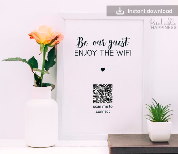 Personalized Wifi QR Code QR Scanner Printable for Your Home - Etsy
