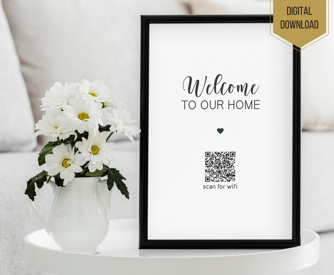 Welcome to Our Home Personalized Wifi QR Code Scanner Printable for ...