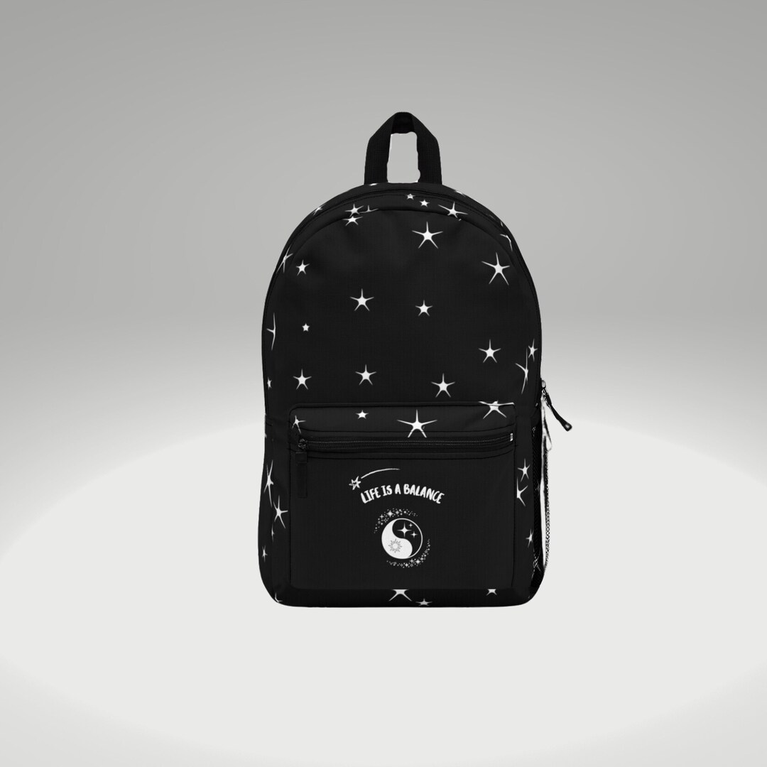 Black Yin Yang Backpack , Stars Backpack, Lightweight, Waterproof ...