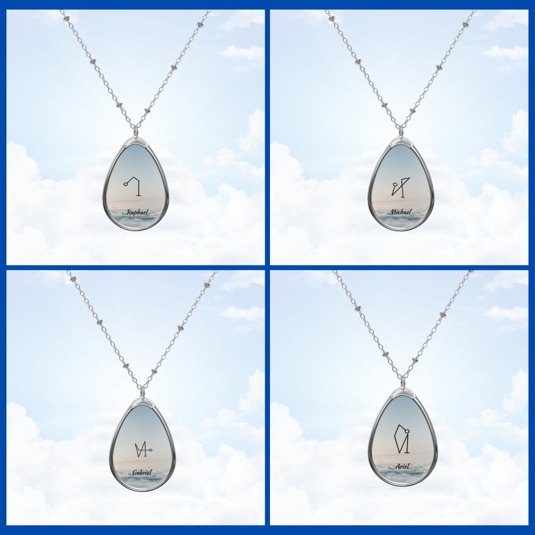 Oval Necklace-sigil Angel Symbols-archangel Raphael-archangel Michael ...