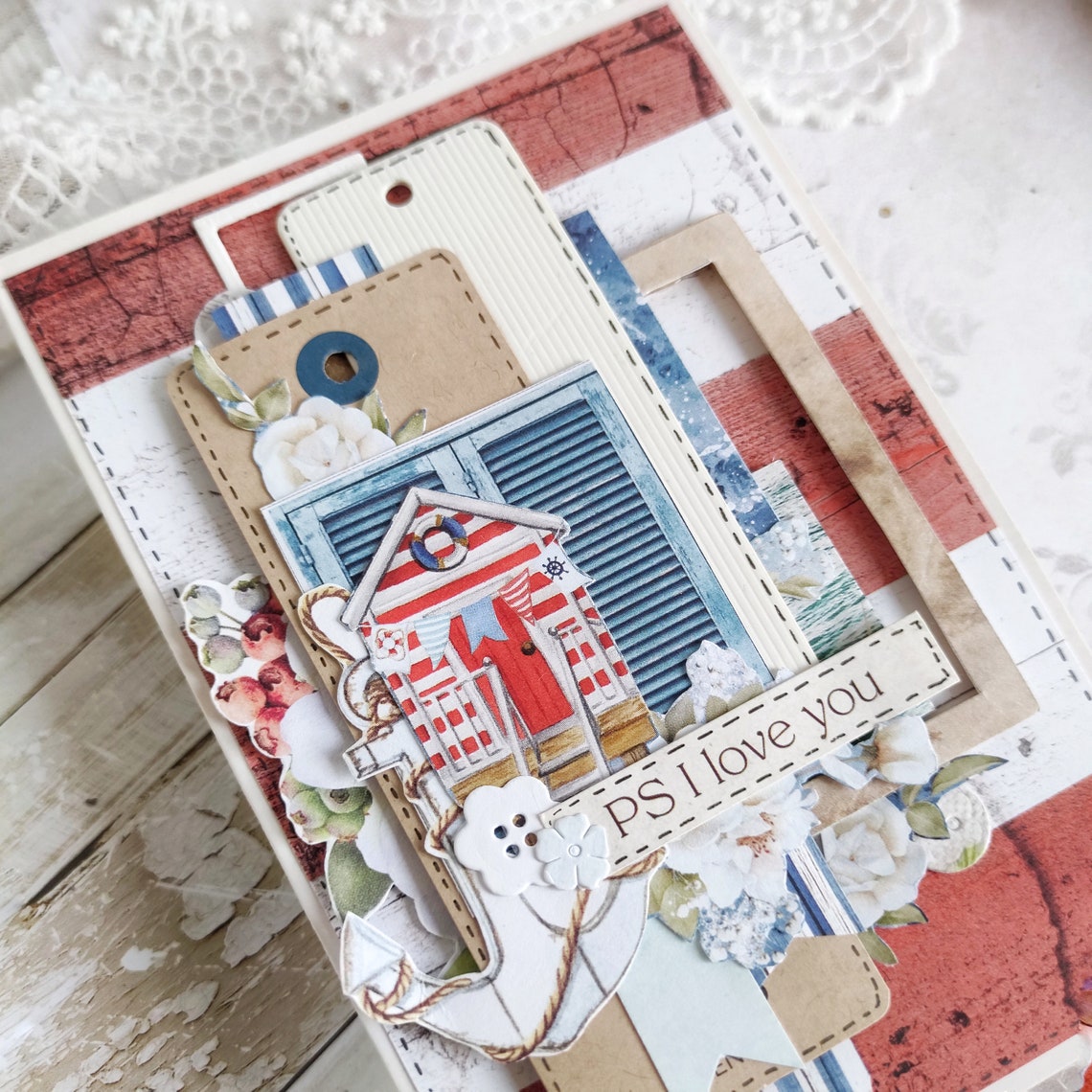 Summer Sea Postcards With Boat, Lighthouse, Seagull, and Beach House ...