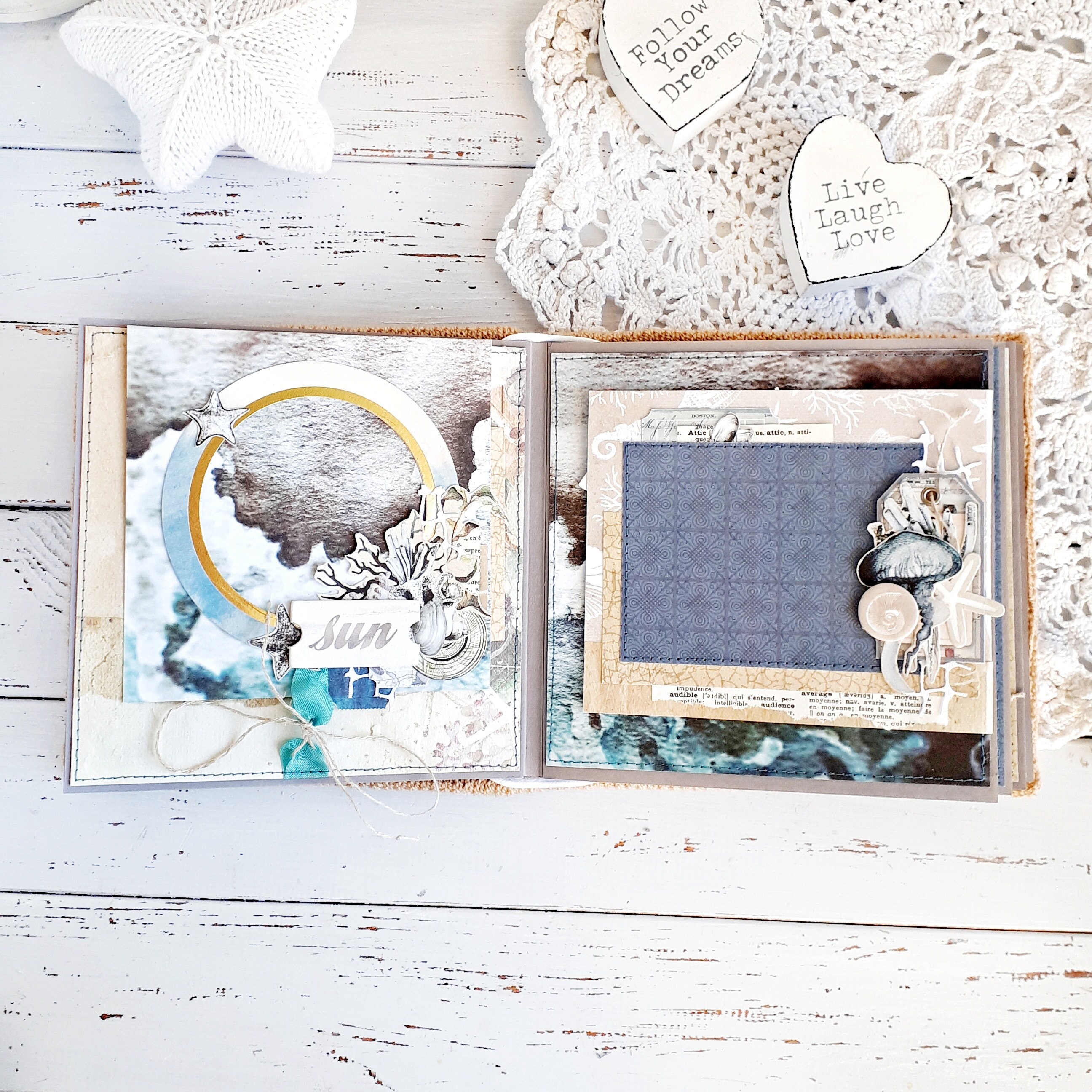 Seaside Memories: Handcrafted Cozy Photo Album for 25 Photos an ...