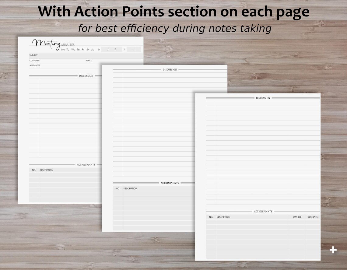Elegant Meeting Notes Template for Remarkable Tablets (digital Download ...