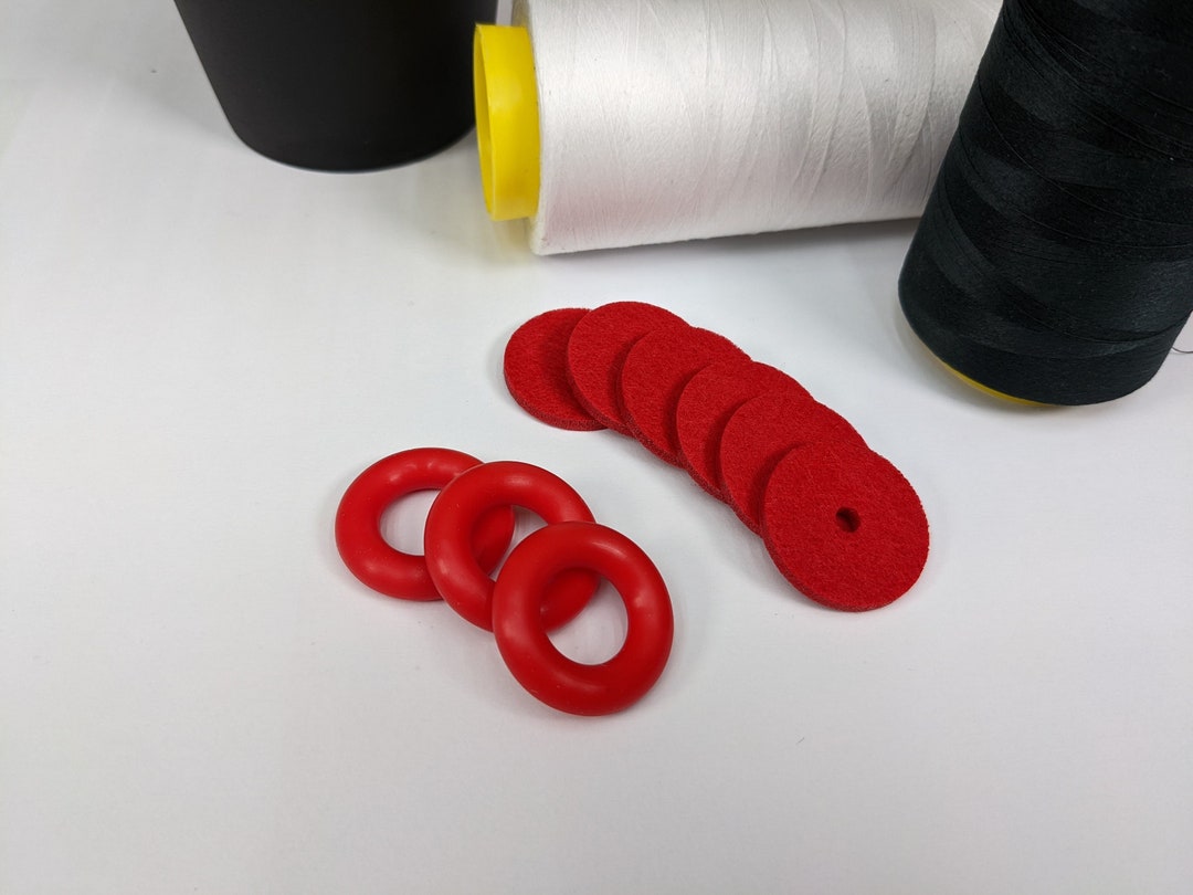 Red Bobbin Winder Tire With Red Felt Pads (3 Sets) Rubber Tire for ...