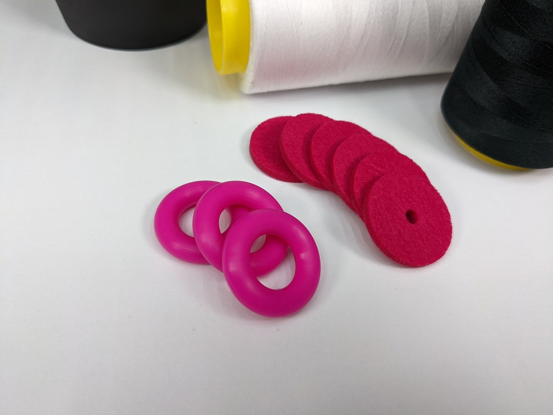 Fuchsia Bobbin Winder Tire With Felt Pad (3 Sets) Rubber Tire for ...