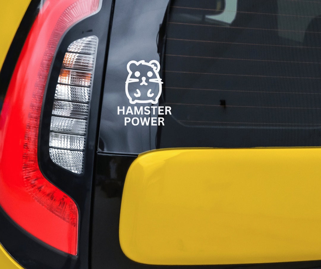 Hamster Power Car Decal Custom Car Accessories Kawaii Car Sticker Car ...