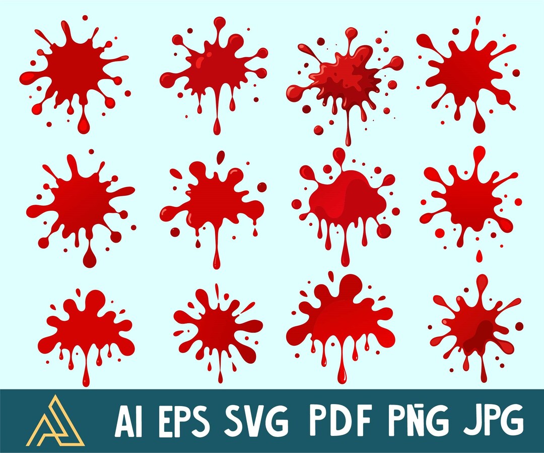 Blood Splash SVG, Blood Spots Svg, Bleed Svg, Bleeding Wound Svg, Blood ...