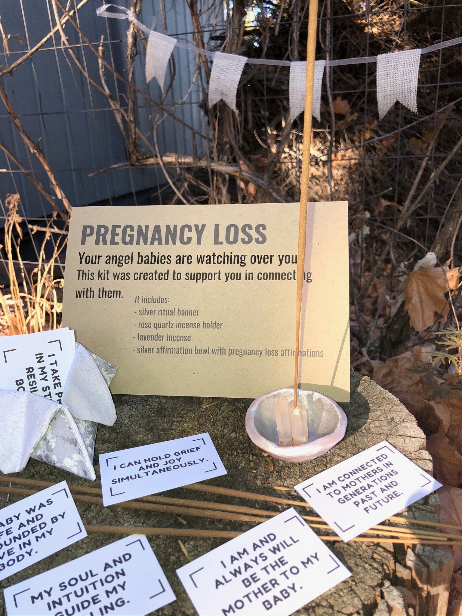 Pregnancy Loss Ritual Kit, Miscarriage, Affirmations, Baby Loss ...