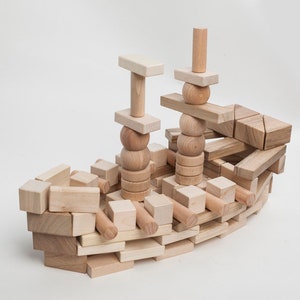 Wooden Blocks Big Set 144 Pieces 7 Types of Figures Best Gift - Etsy