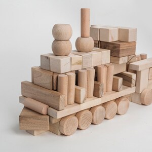 Wooden Blocks Big Set 144 Pieces 7 Types of Figures Best Gift - Etsy