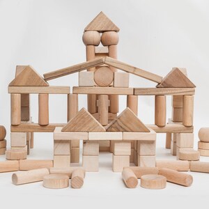 Wooden Blocks Big Set 144 Pieces 7 Types of Figures Best Gift - Etsy