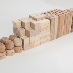Wooden Blocks Big Set 144 Pieces 7 Types of Figures Best Gift - Etsy