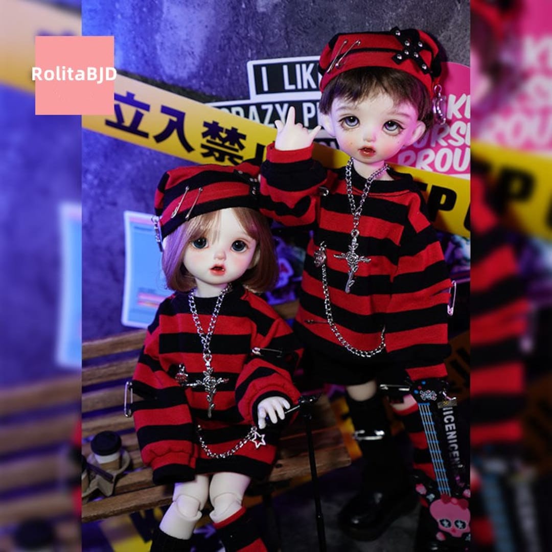 YOSD 1/6 Bjd Doll Clothes, Gothic Style Red Doll Clothing Sweater ...