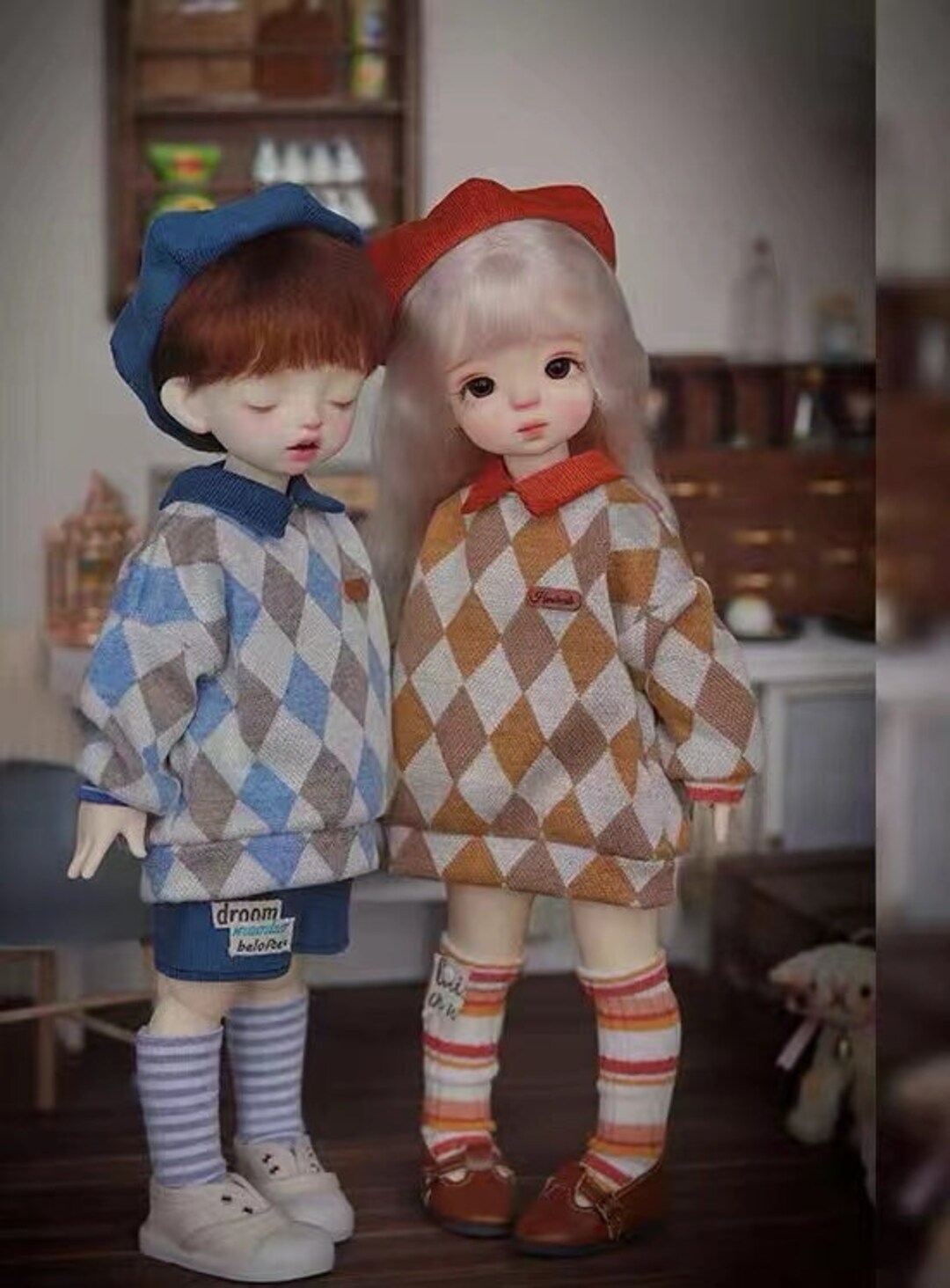 BJD 1/6 BJD Doll Clothes Sweater Suits School Uniform Style Yellow and ...