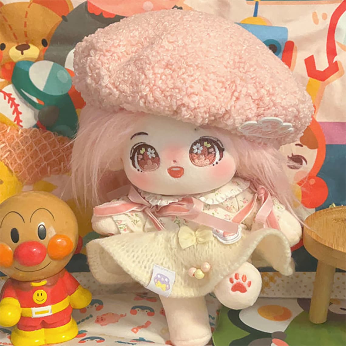 Muñeca de algodón de 20 cm, muñeca de peluche Kawaii de pelo morado ...