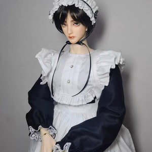 1/3 1/4 1/6 BJD Doll Full Set,dd MSD Short Maid Dress,headband+apron ...