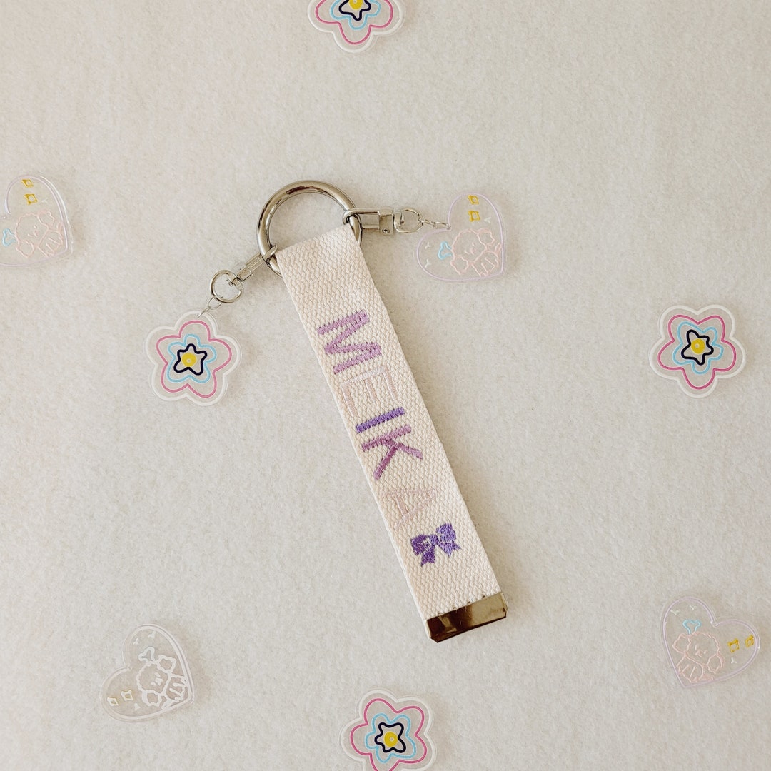 Personalized Embroidery Name Tag| Purple Pink Name Tag |purple Bow ...