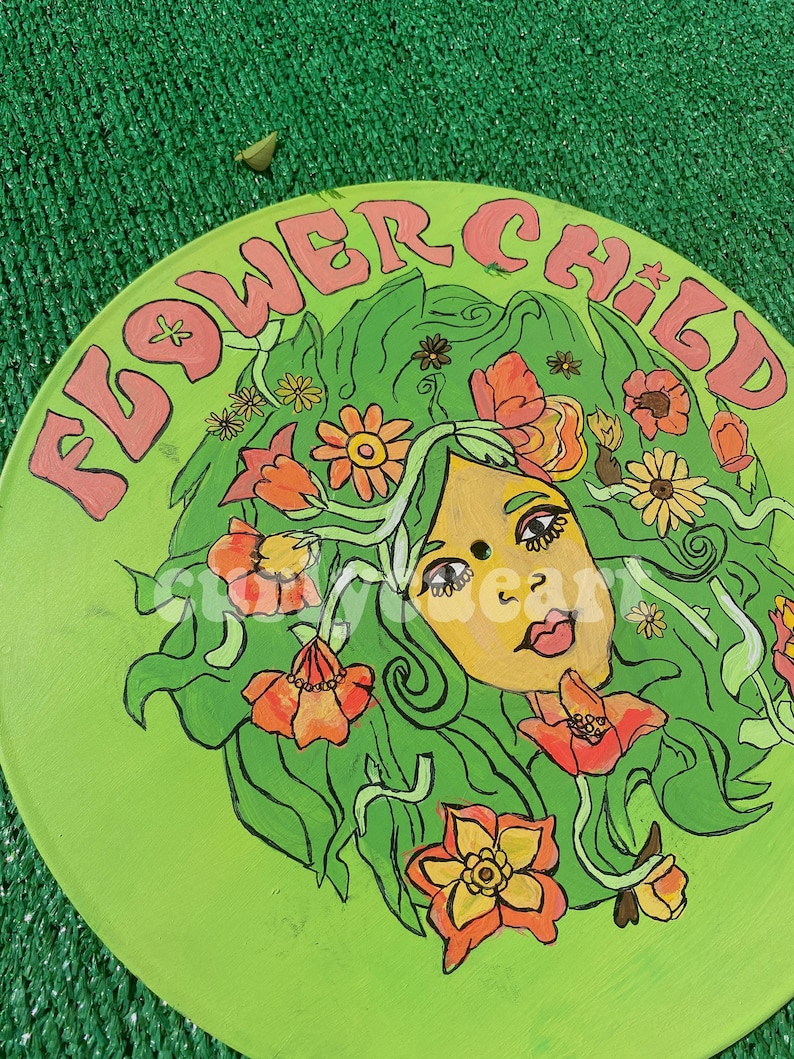Flower Child Painted Vinyl Record - Etsy
