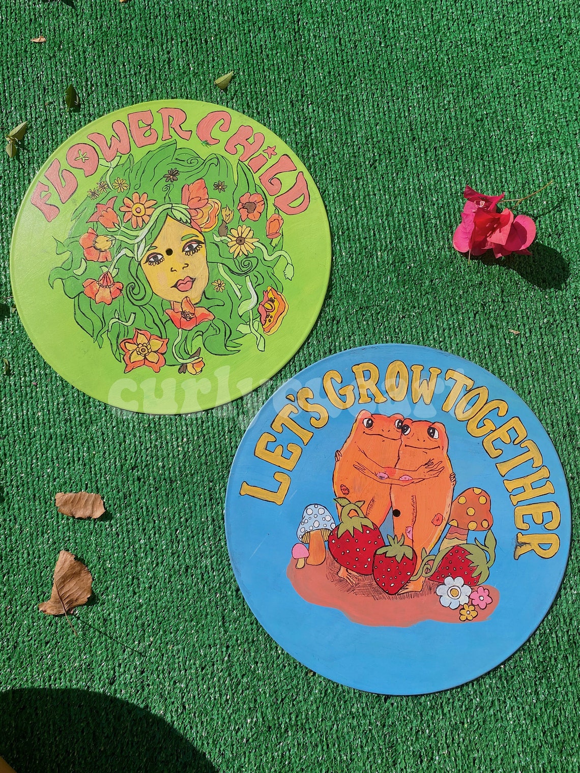 Flower Child Painted Vinyl Record - Etsy