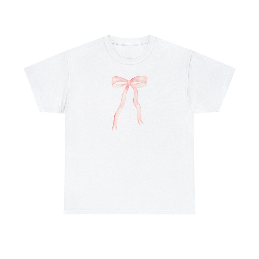 Pink Ribbon / Bow Printed Unisex Heavy Cotton T-shirt - Etsy