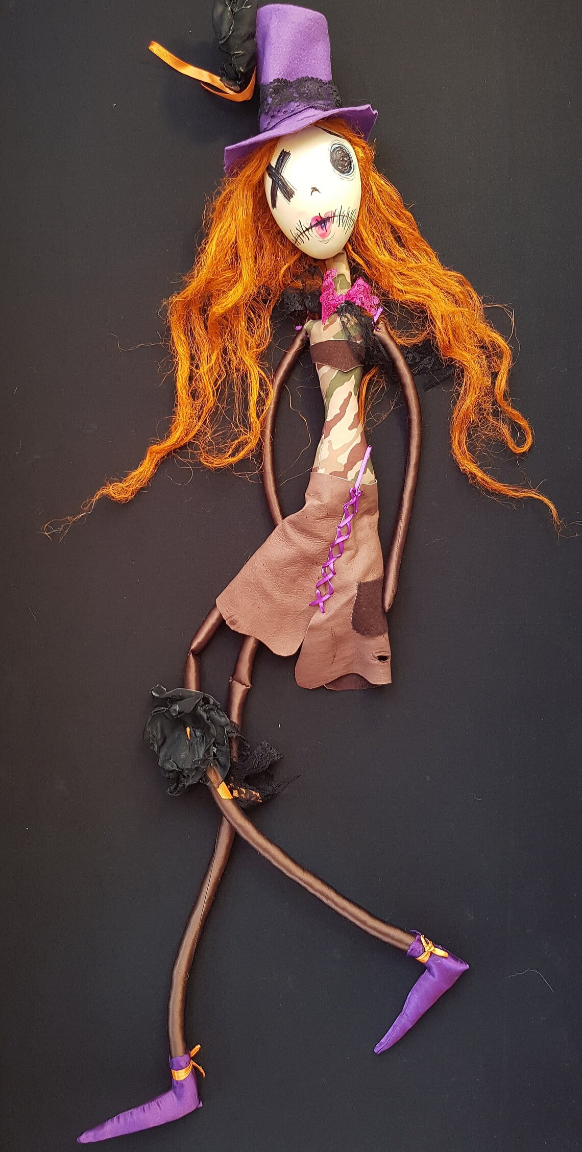 Art Doll, 43” Tim Burton Inspired Cloth Doll, Handmade Home Decor ...
