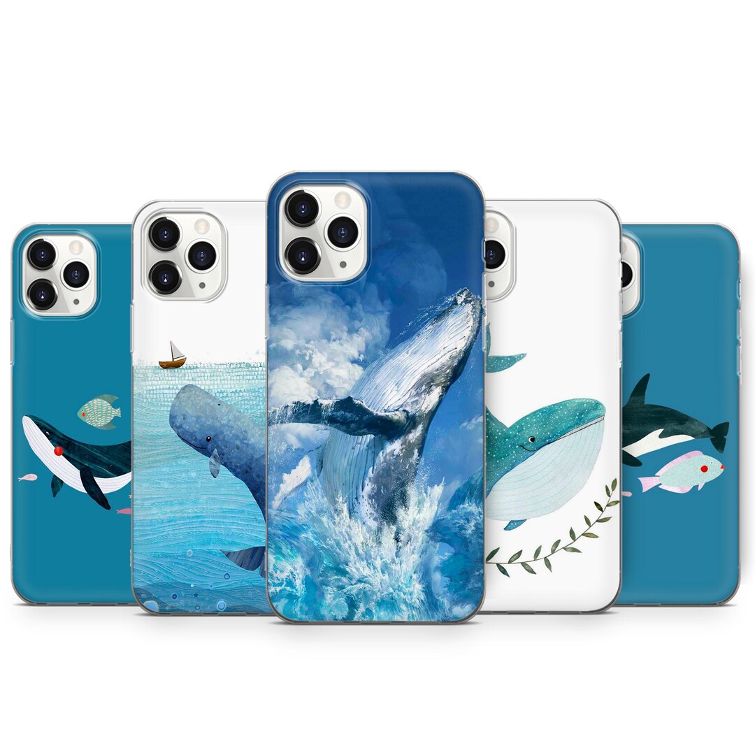 Watercolor Whale Phone Case for iPhone 17 Promax 16E 15 Pro 14 13 Mini ...