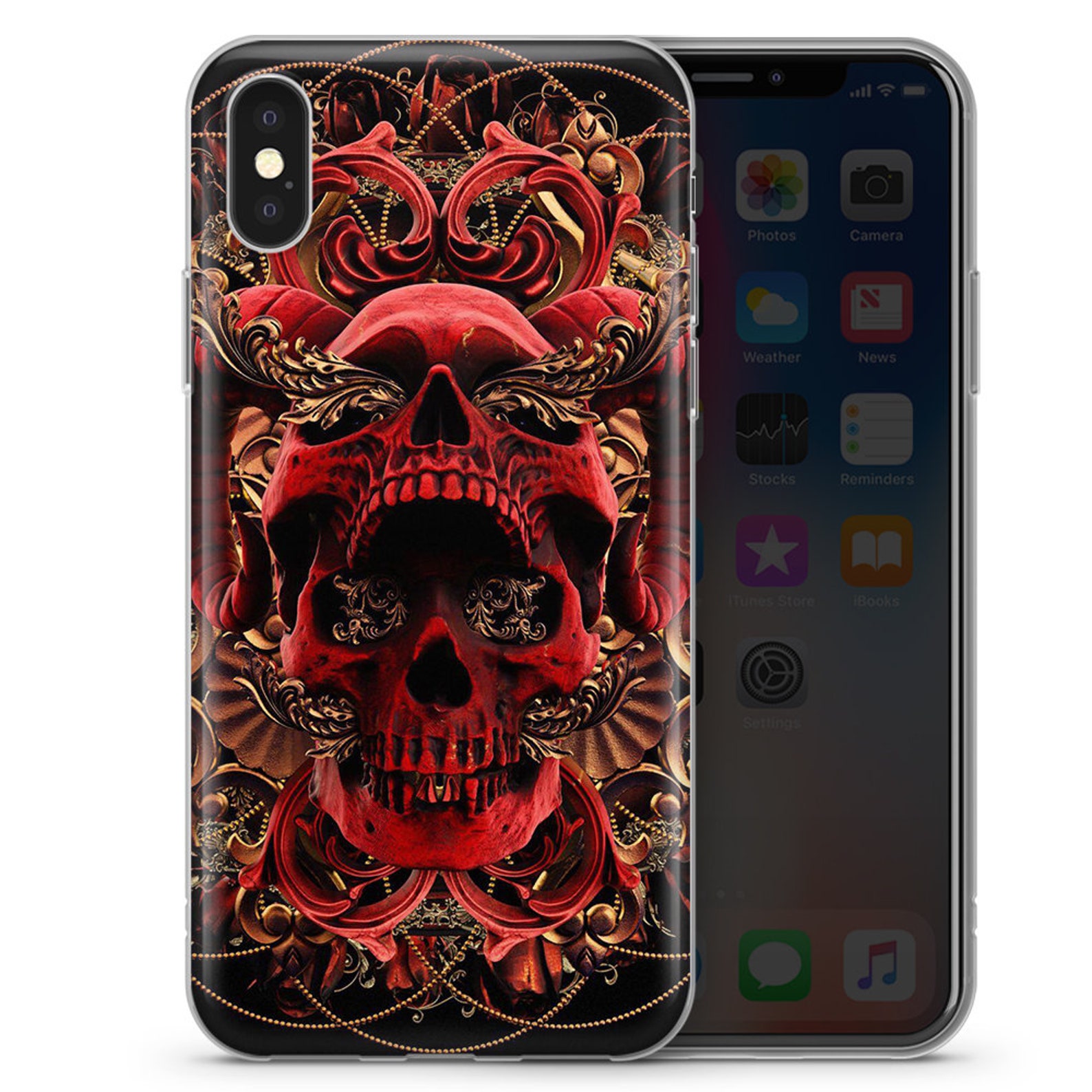 Skull Phone Case for iPhone 15 14 Pro Max 13 12 11 Xr Xs X 8 7 - Etsy