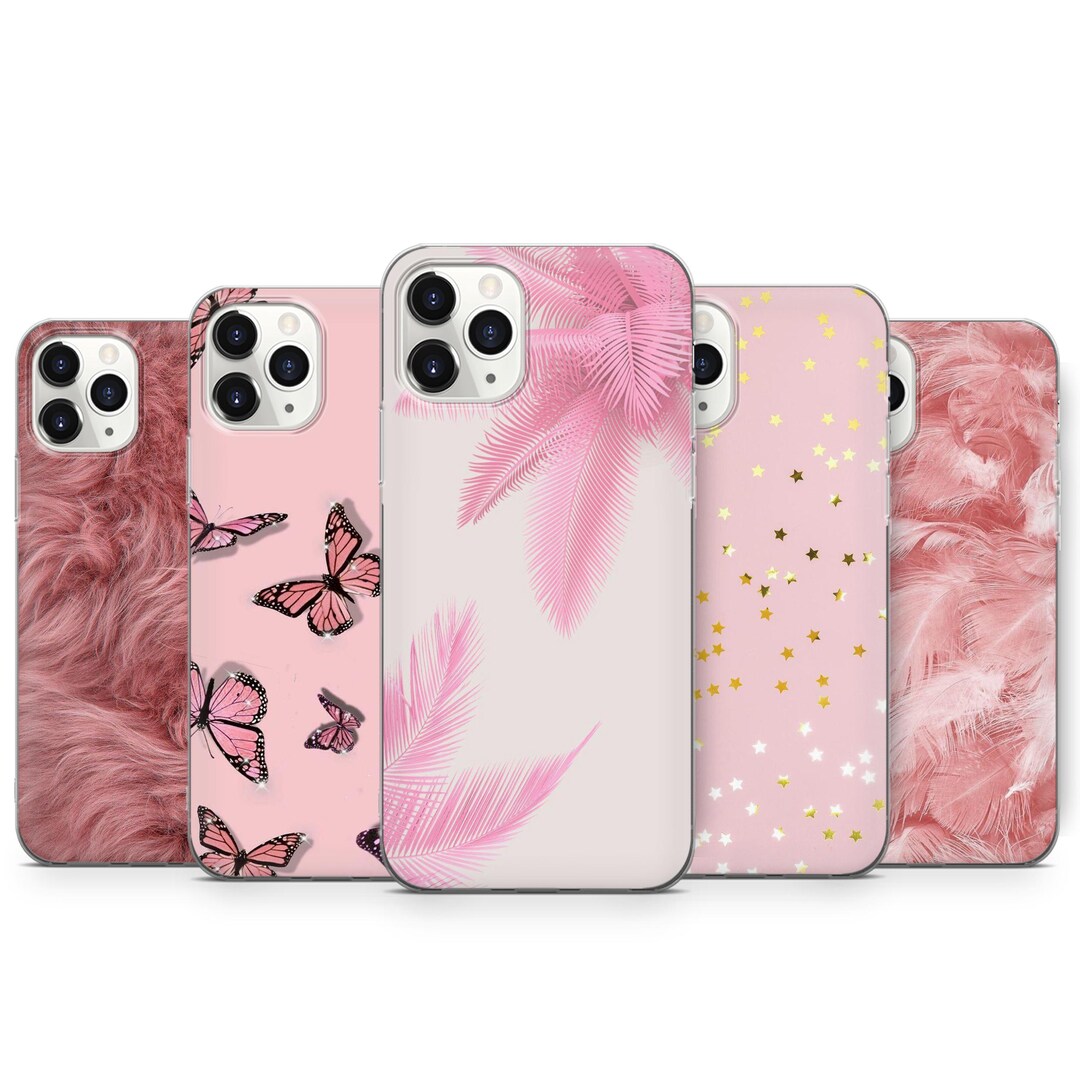 Pink Phone Case: Butterfly, Palm, Stars - Soft TPU Gel - Etsy