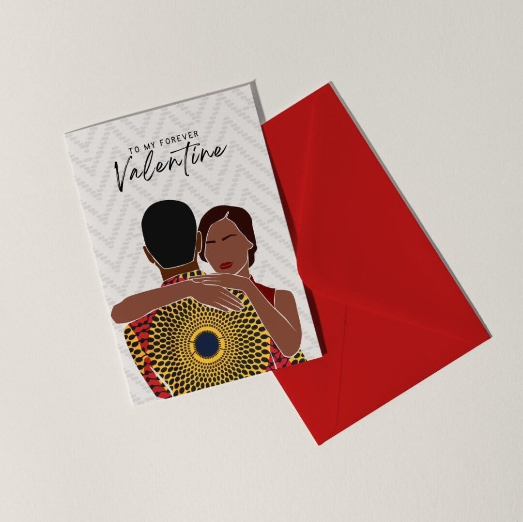 African Valentine's Day Card for Him or Her, Husband, Wife, Black ...