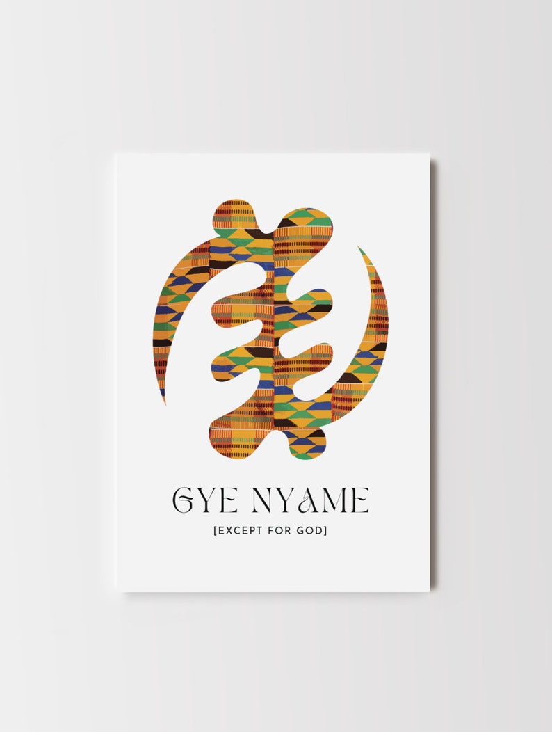 African Wall Art Prints, Kente Gye Nyame Print, Modern Home Decor, African Prints UK, African ...
