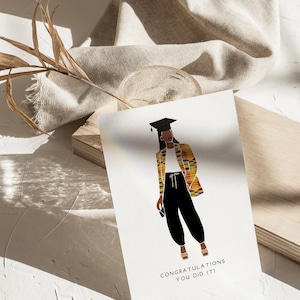 Graduation Card, Black Girl Graduation, African American Greeting Card ...