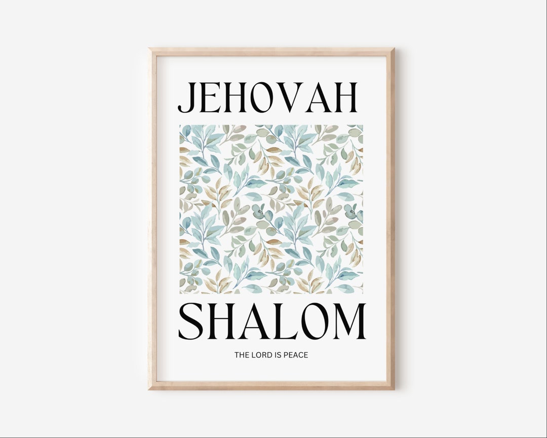 Jehovah Shalom Christian Wall Art Print, Flower Wall Art, God Hebrew ...
