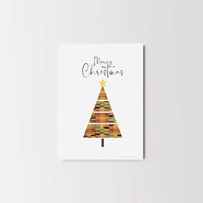 Christmas Tree Card African Christmas Card Ghana Kente Card - Etsy