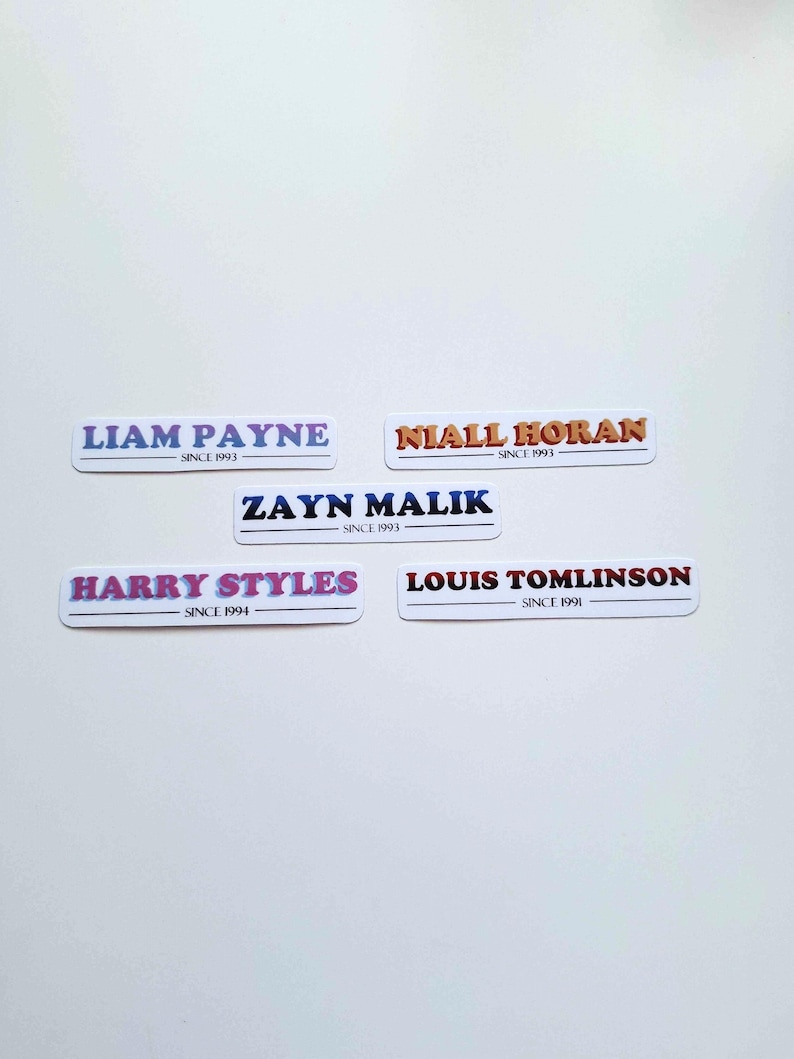Waterproof One Direction Stickers - Etsy