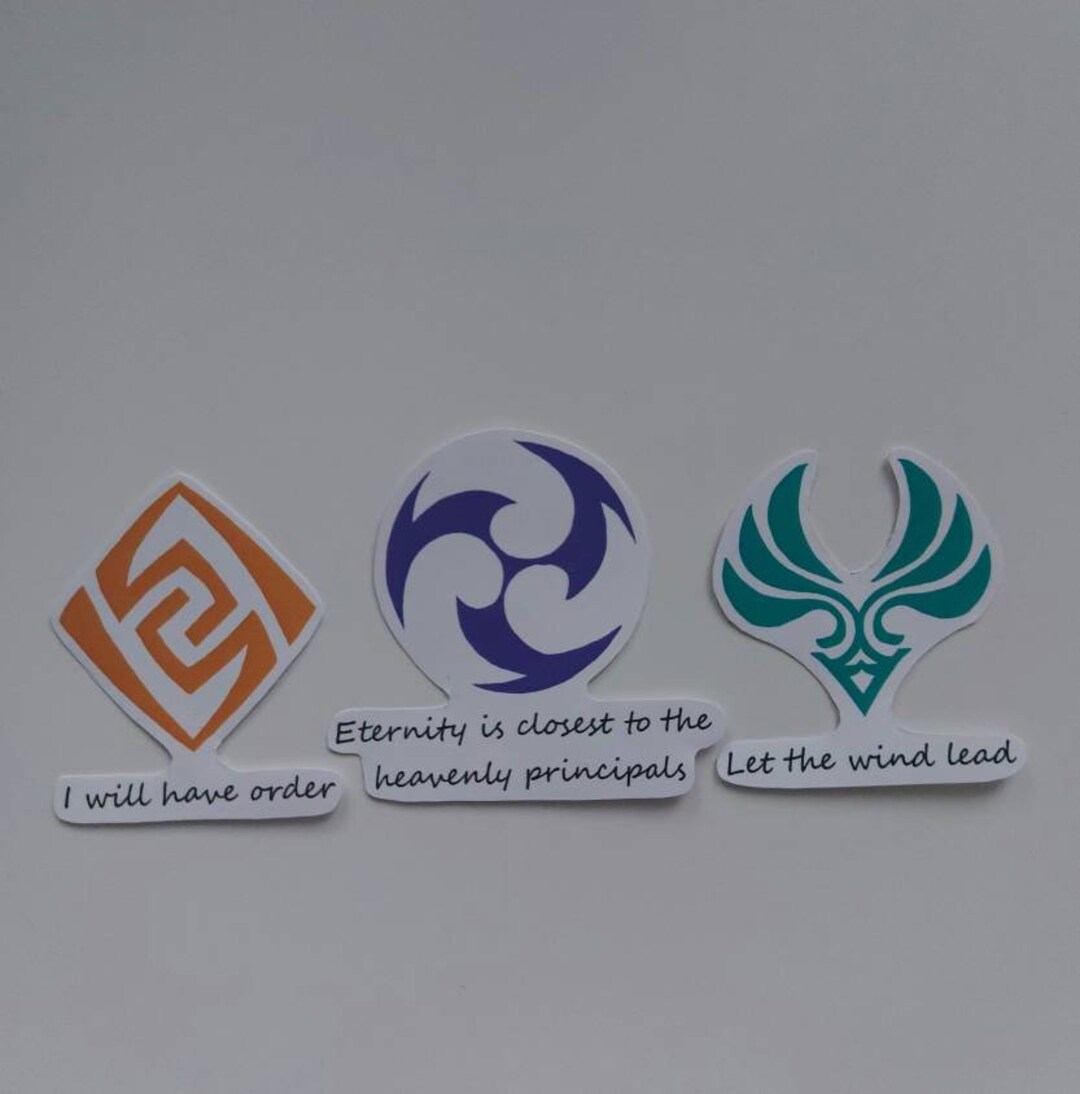 Waterproof Game Genshin Impact Emblems - Stickers - Etsy