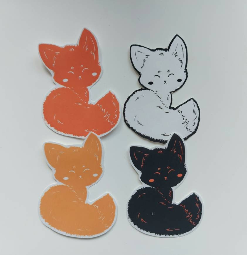 Waterproof Cute Fox Stickers - Etsy