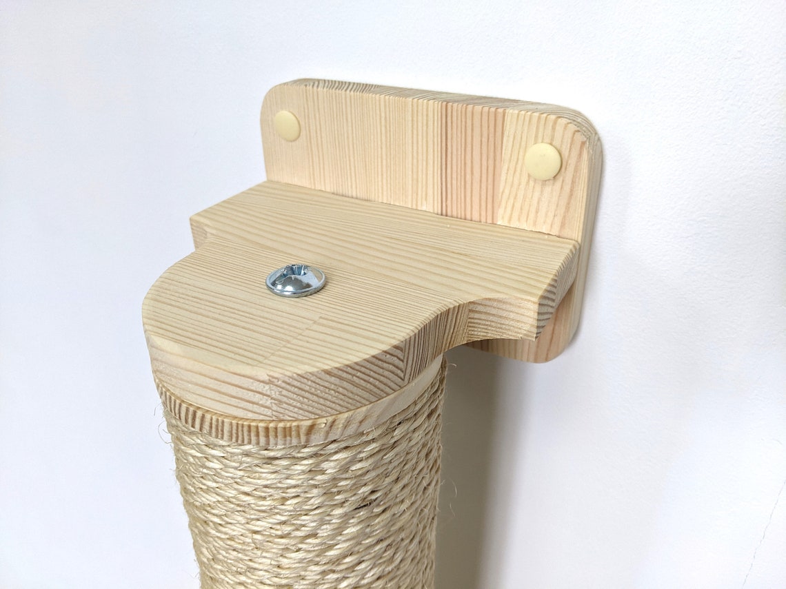 Cat Scratching Post From Pine Wood With Sisal or Cotton Robe - Etsy