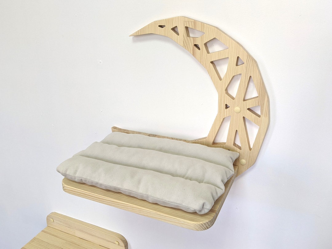 Half Moon Cat Shelf in Geometric Style, Cat Shelves, Cat Furniture, Cat ...