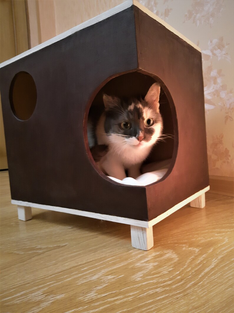 Stylish Cat House Cat Bed for Catlover Cat Cabinet Cat - Etsy