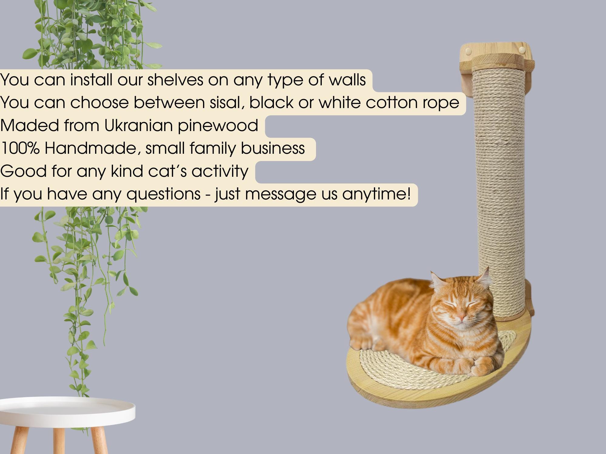 Cat Scratching Post From Pinewood With Egg Platform M or L Sized ...