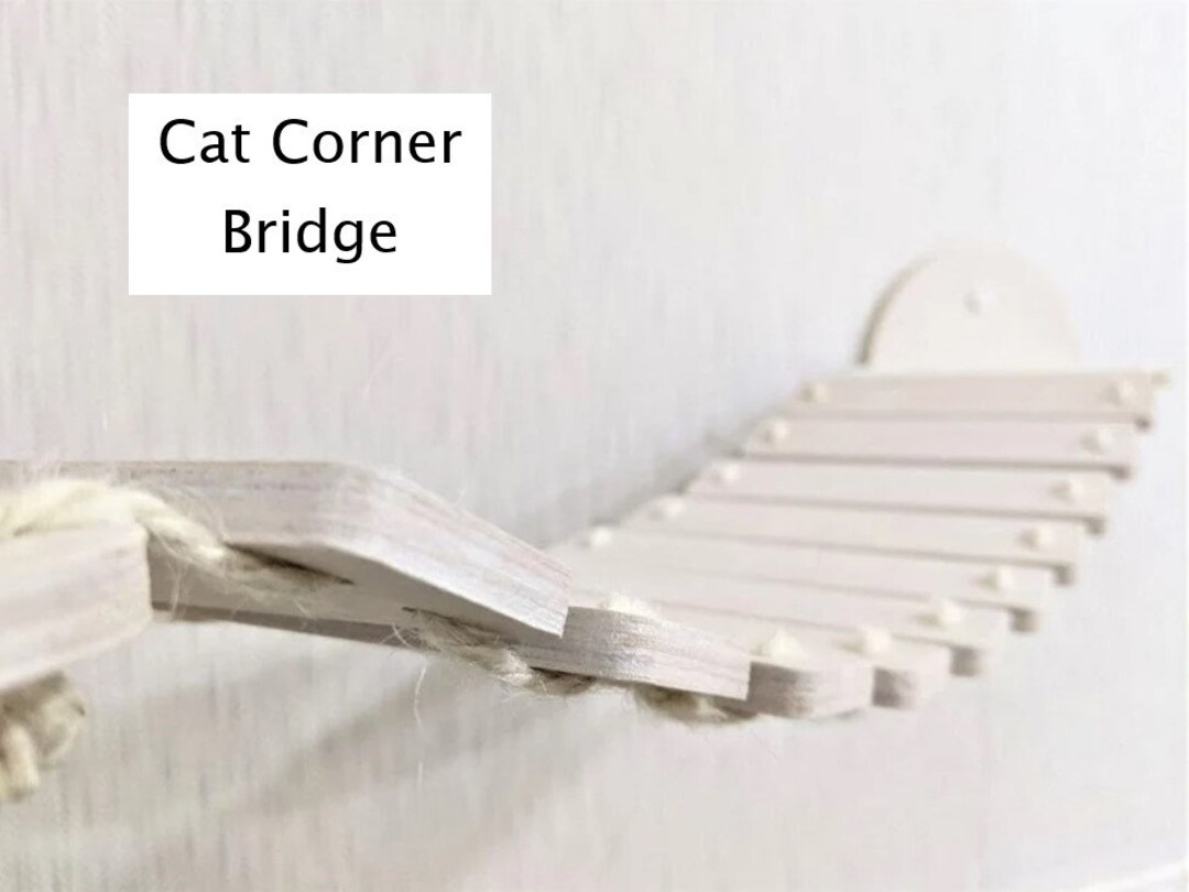 White Corner Cat Bridge in Size M, Cat Wall Shelves and Bridge, Perfect ...