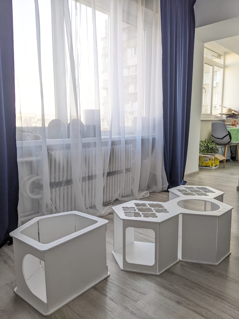 Cat Hexagon Shelves Cat Wall Furniture Set 8 Items Cat House - Etsy